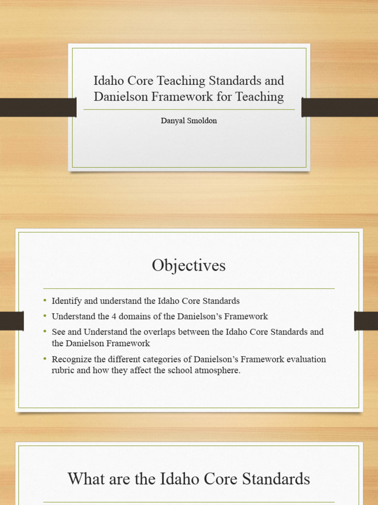 Idaho Core Standards and Danielson Framework | PDF | Learning | Teachers
