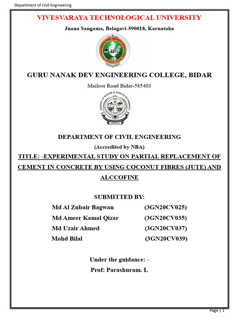 Project Phase 2 Report (1) | PDF | Concrete | Cement