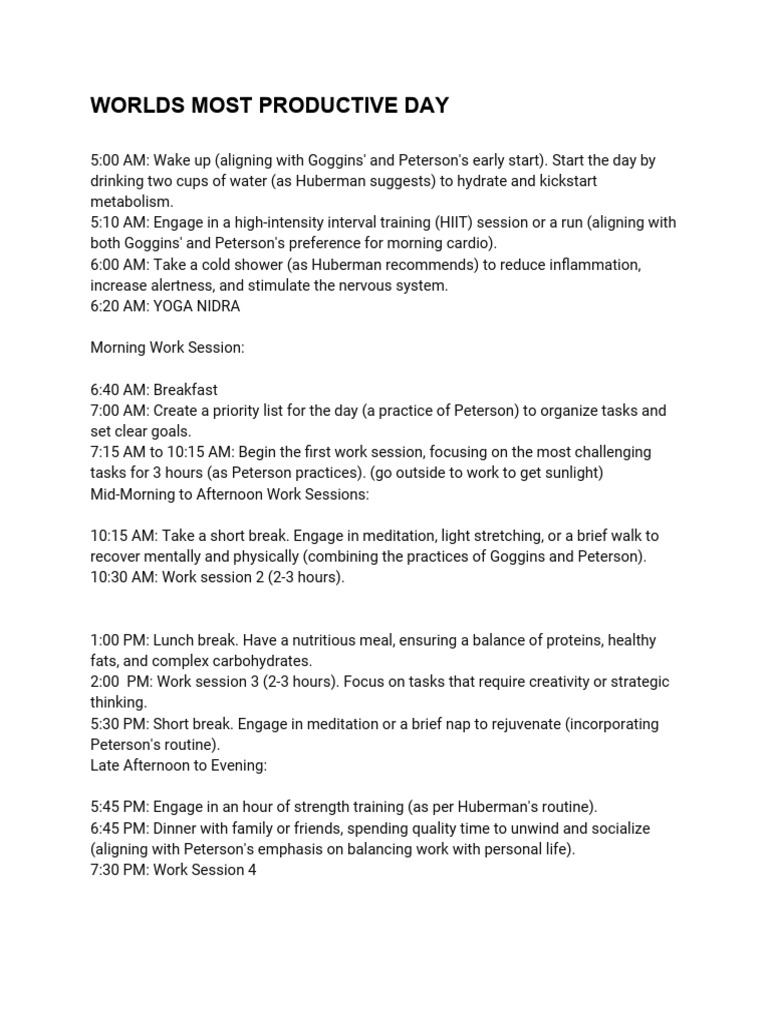 The World's Most Productive Day | PDF