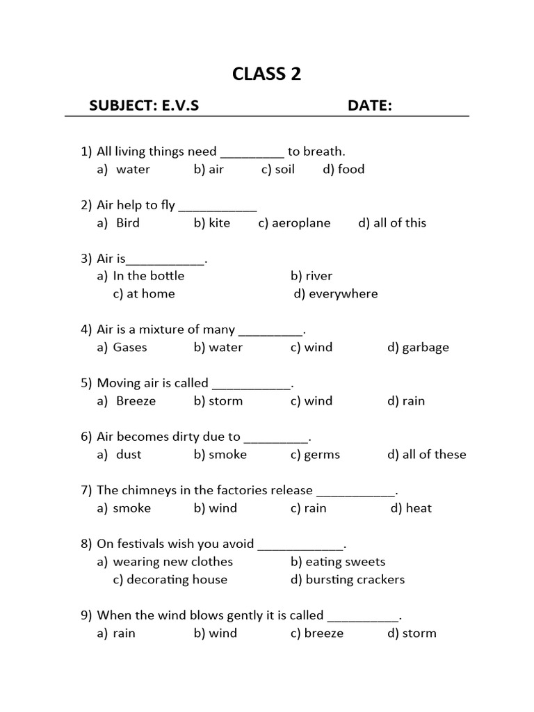 GK Class 2 Evs | PDF
