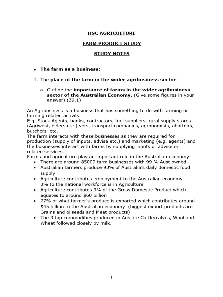 HSC Agriculture Study Guide | PDF | Interest | Prices