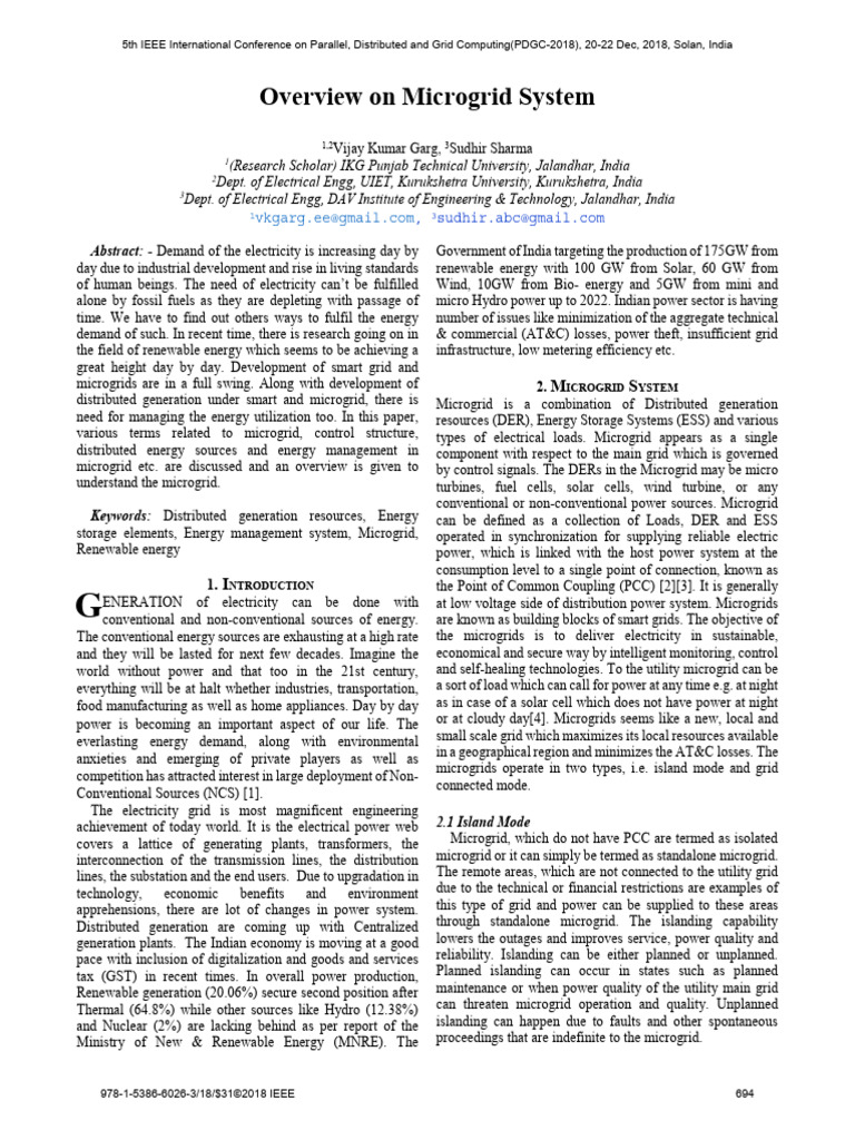 microgrid | PDF | Distributed Generation | Photovoltaics