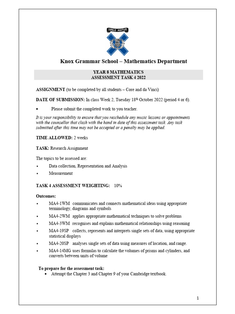 Year 8 Math Research Assignment 2022 | PDF | Dam | Earth Sciences
