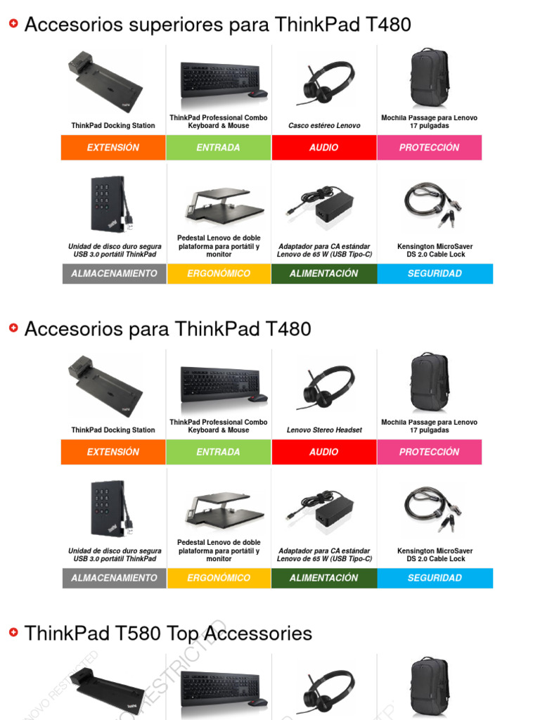 ThinkPad T Series Accessories | PDF | USB | Lenovo