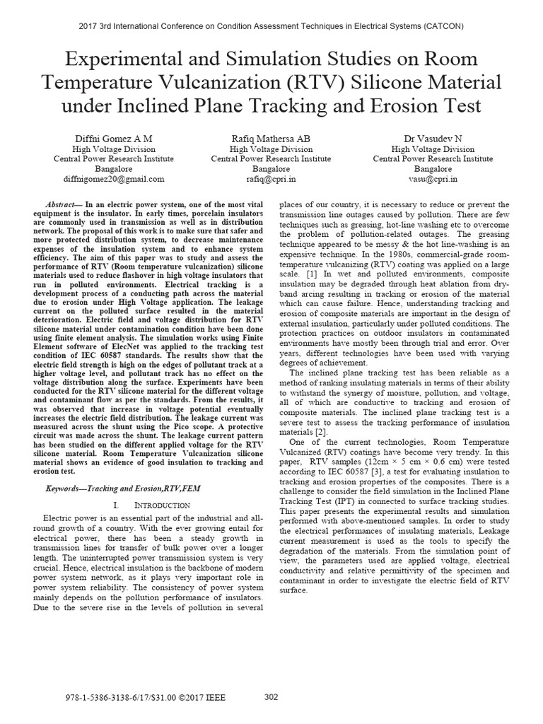 3 Experimental and Simulation Studies On Room Temperature Vulcanization ...
