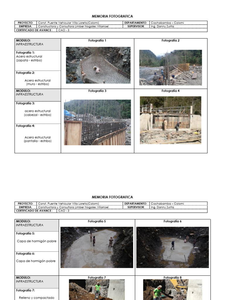 Memoria Fotográfica: Puente Villa Loreto | PDF | Ingeniería estructural | Ingeniería de Edificación