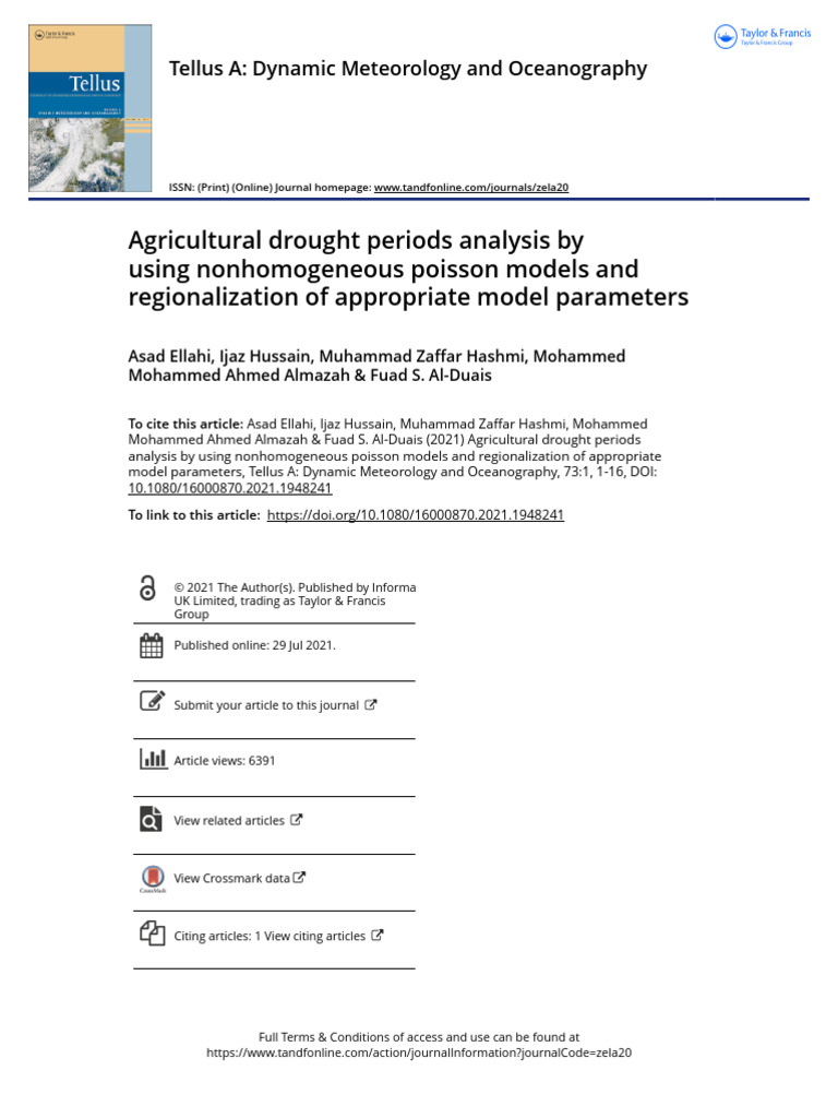 Agricultural drought periods analysis by using nonhomogeneous poisson models and regionalization ...