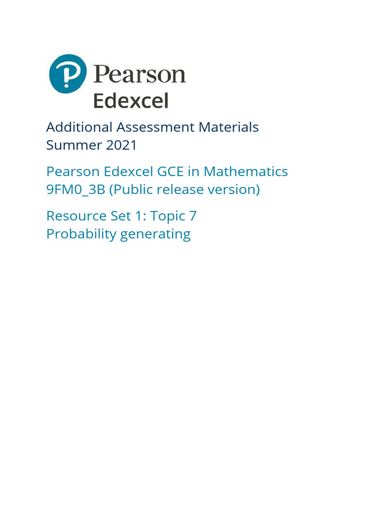 9FM0 3B Topic7 Probabilitygenerating Question | PDF | Function (Mathematics)