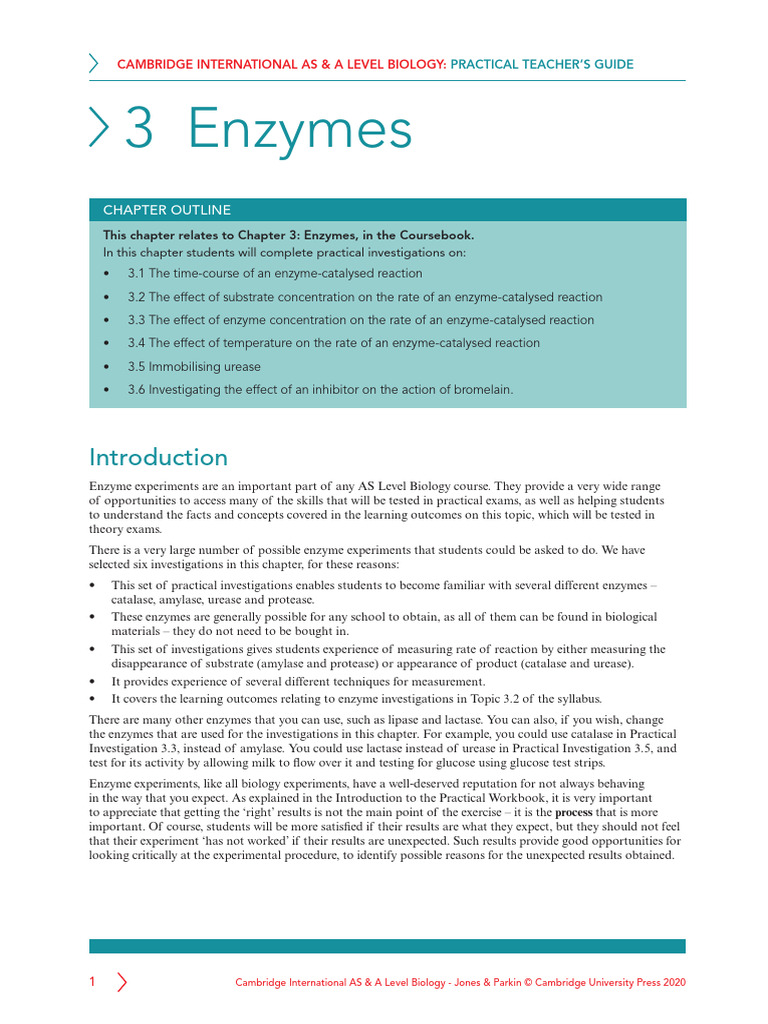 PTG Chapter 3 Asal Biology | Download Free PDF | Enzyme | Substrate (Chemistry)