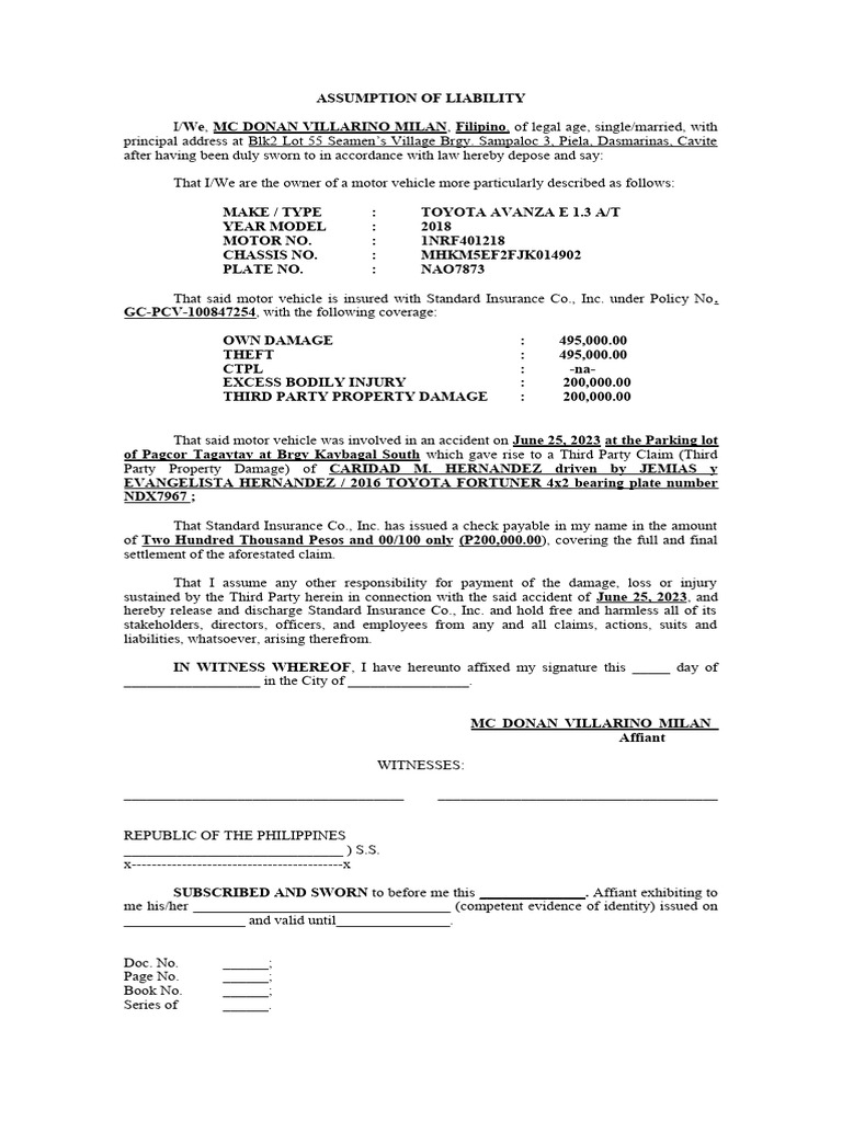 Assumption of Liability | PDF | Legal Liability | Private Law