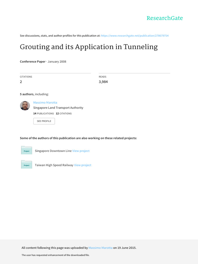 Grouting and Its Application in Tunneling | PDF | Casing (Borehole ...