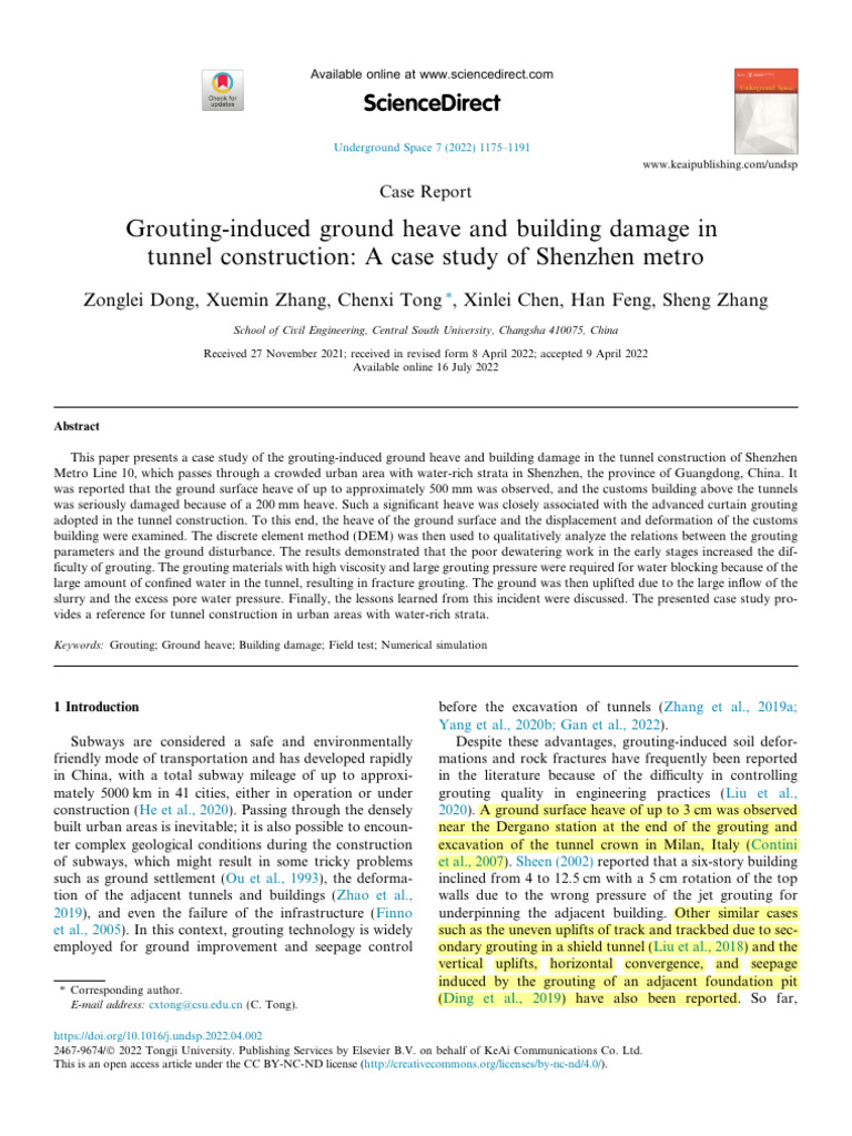 Grouting-Induced Ground Heave Analysis | PDF