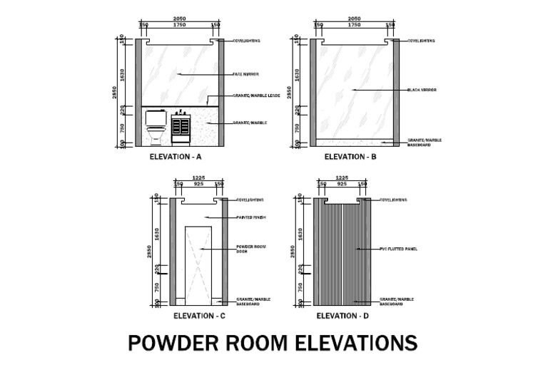 Powder Room Elevations | PDF