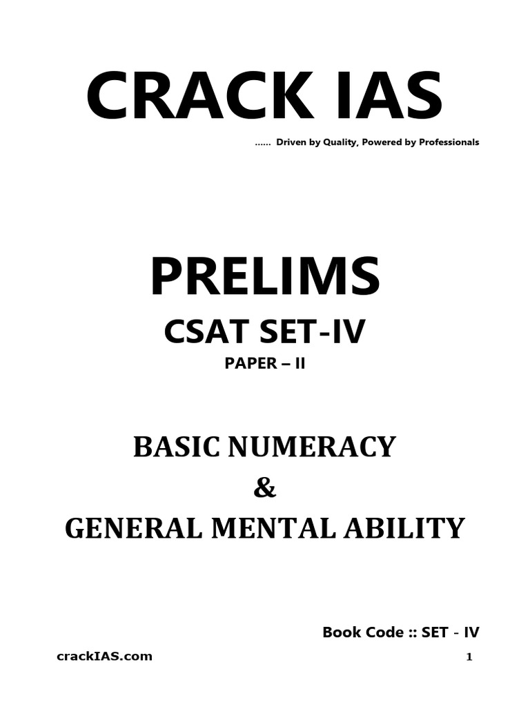 CSAT SET 4 50 Pages | PDF | Numbers | Integer