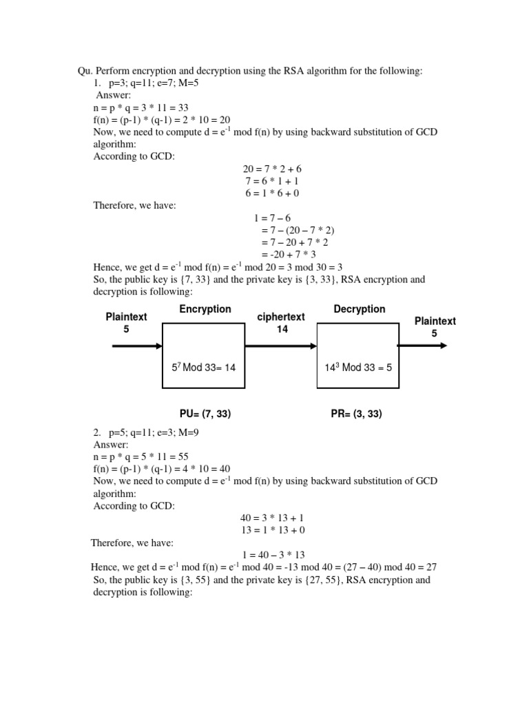 RSA Encryption and Decryption Guide | PDF | Key (Cryptography) | Encryption