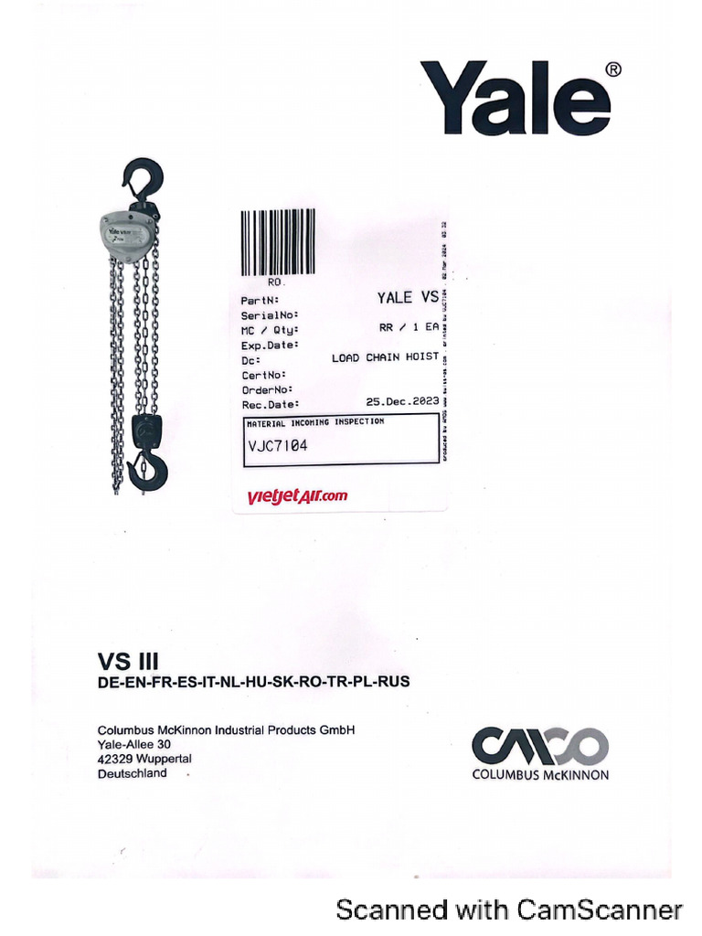Yale VS Iii - 1 | PDF