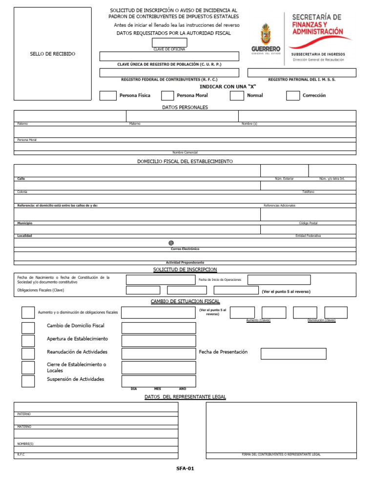 Formato Sfa-01 2% | PDF | Impuestos