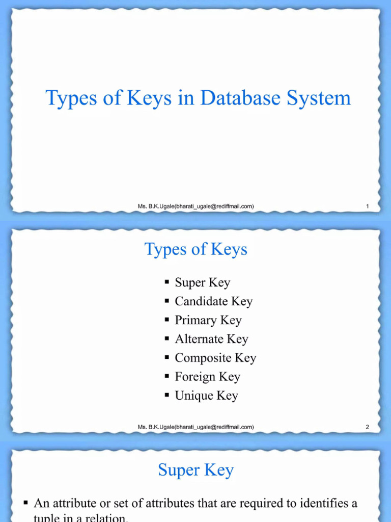 Keys in DBMS | PDF