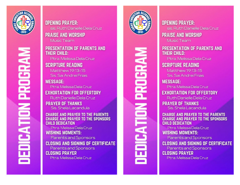 Dedication Program | PDF