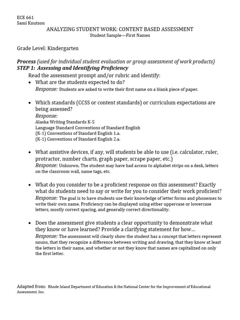 Analyzing Student Work Form Fall2020 | PDF | Learning | Letter Case