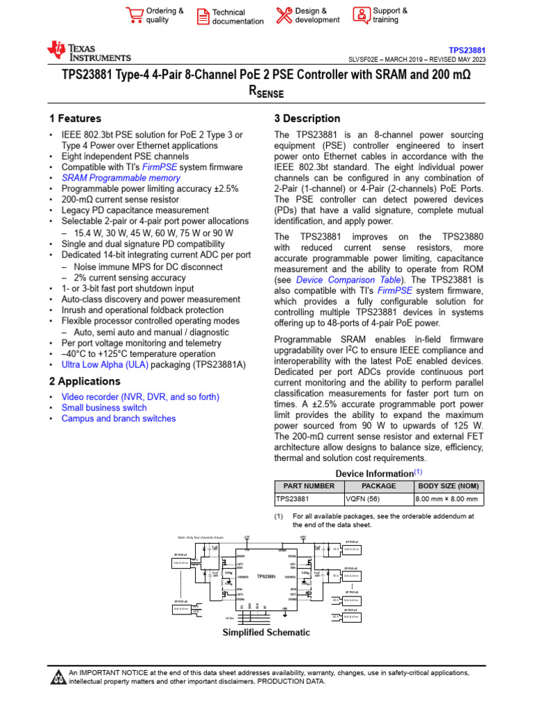 Tps 23881 | PDF | Electronic Engineering | Electrical Components