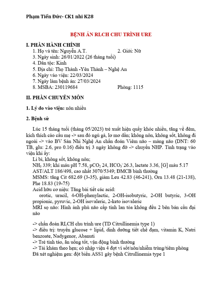 RLCH Chu Trình Ure | PDF