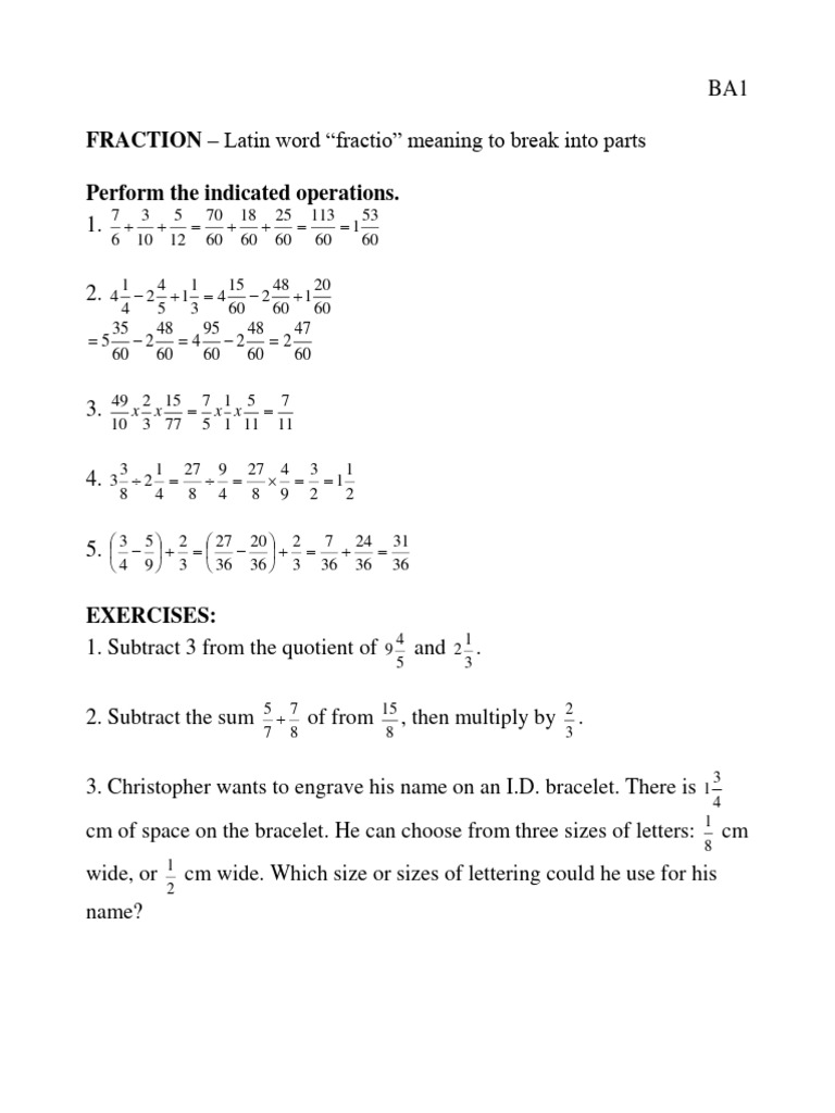 Fractions Reviewer Pdf Cartesian Coordinate System Ratio