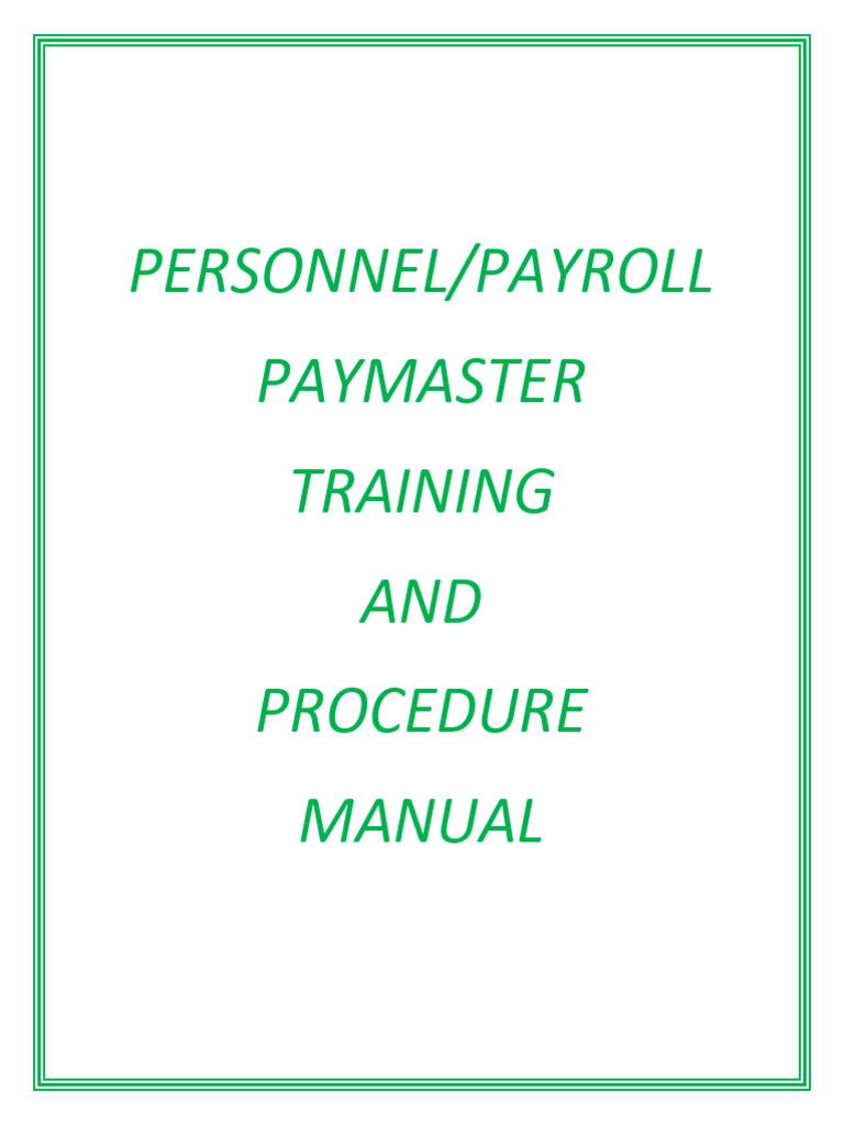 Paymaster Manual | PDF | Human Resource Management | Recruitment