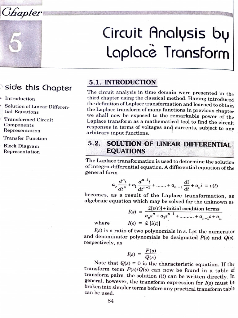 Circuit Analysis by Laplace Transform | PDF