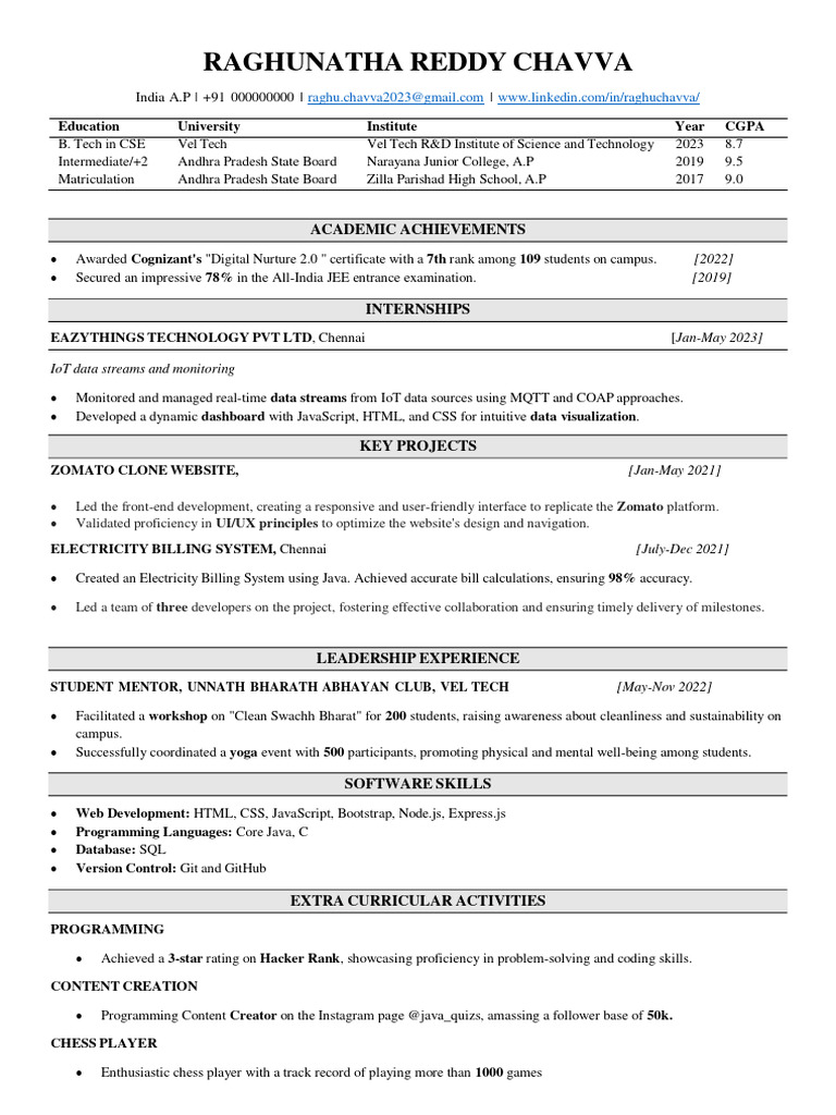 Sample Resume JobsTelugu - 247 | PDF | Web Development | Cyberspace