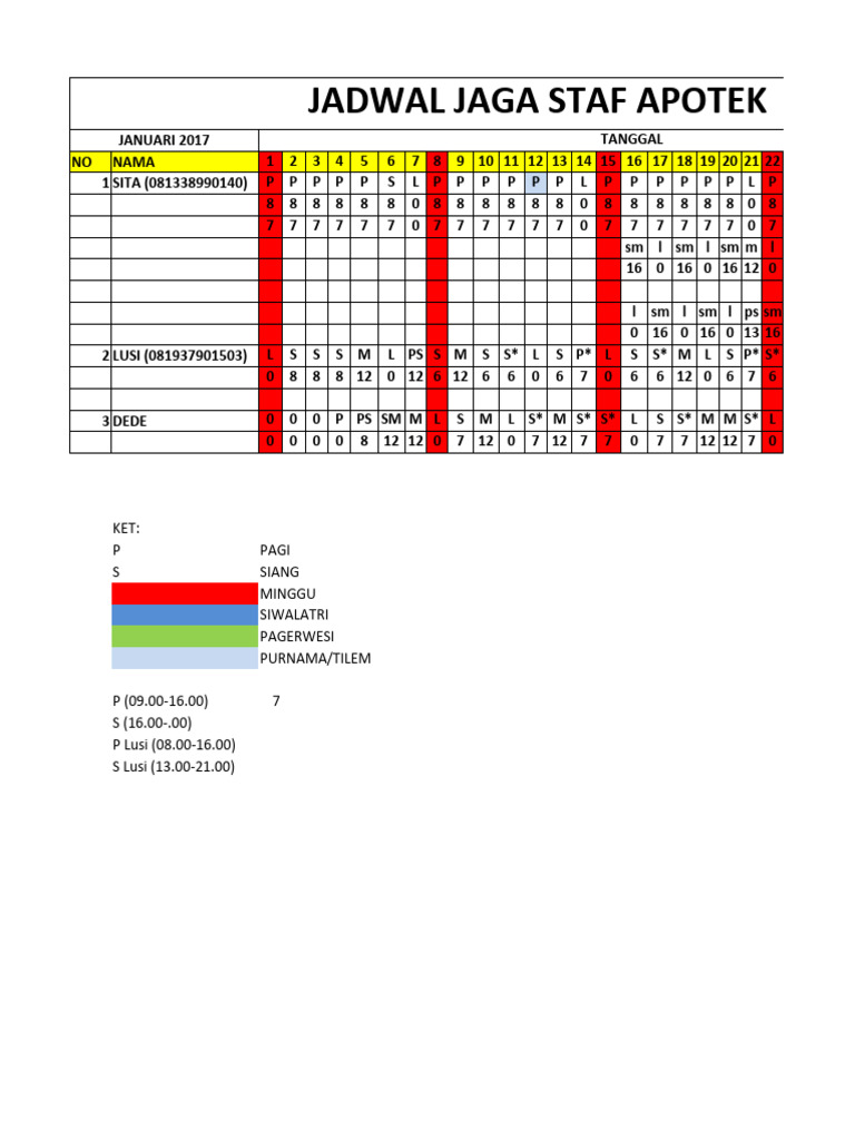Jadwal Apotek April 2021 | PDF