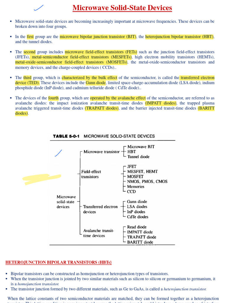 Microwave Solid State Devices | PDF | Transistor | Diode