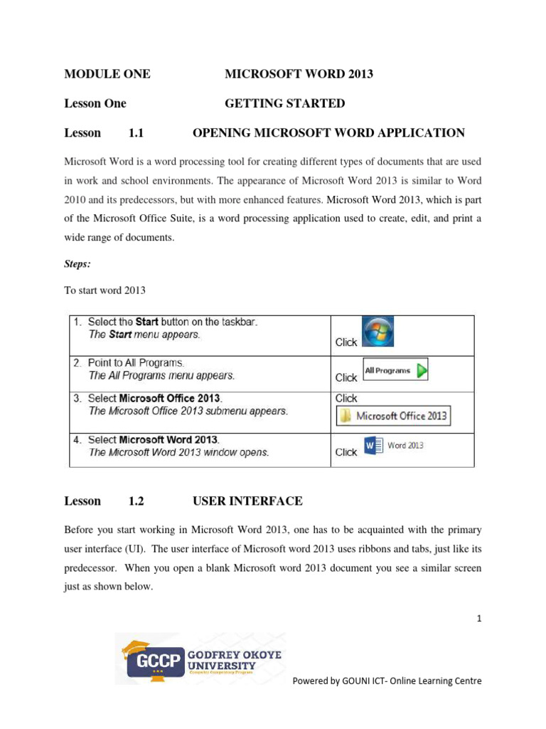 GST 106 MS Word 2013 | PDF | Microsoft Word | Computer File