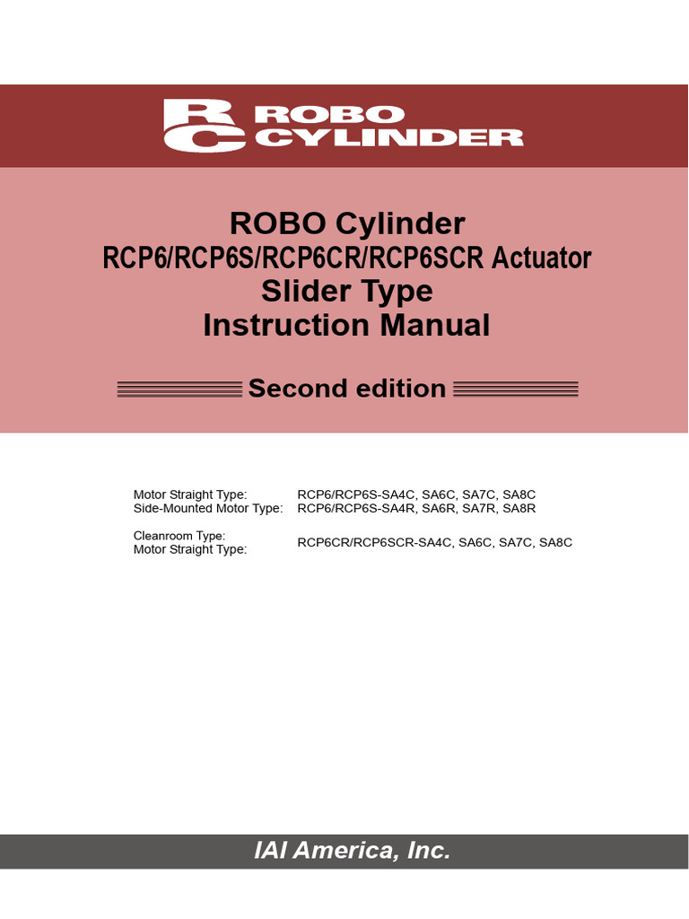Iai Rcp6 Cr Sa Sliderme3749 | PDF | Safety | Electrical Wiring