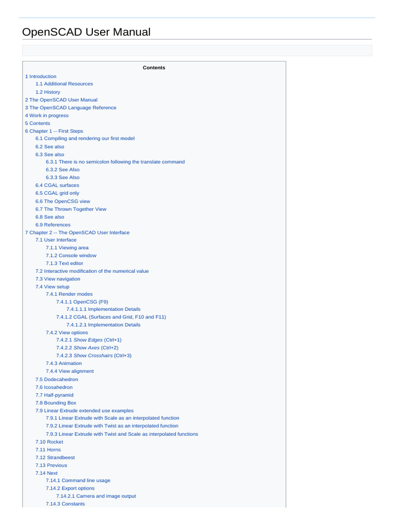 OpenSCAD User Manual Guide | PDF | Command Line Interface | Rendering (Computer Graphics)