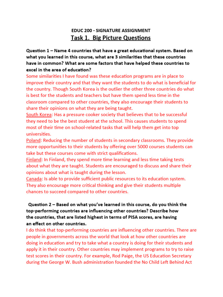 Educ 200 Final Assignment | PDF | Teaching Method | Behavior Modification