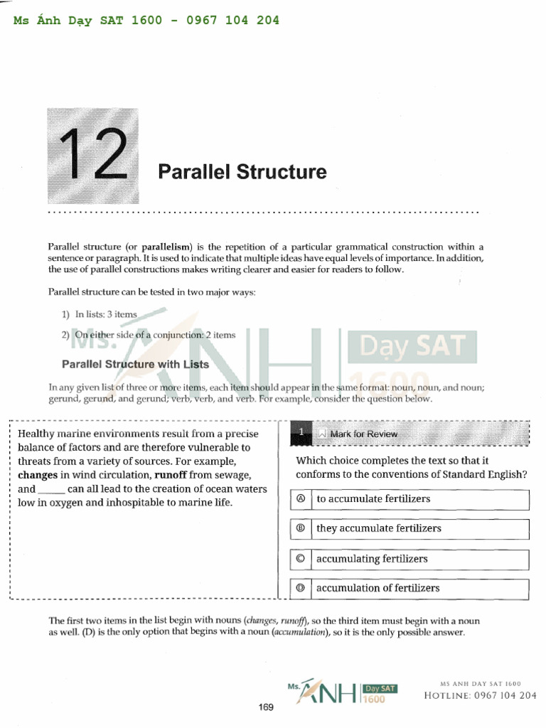 Parallel Structure: Parallelism) Is The Repetition of A Particular ...