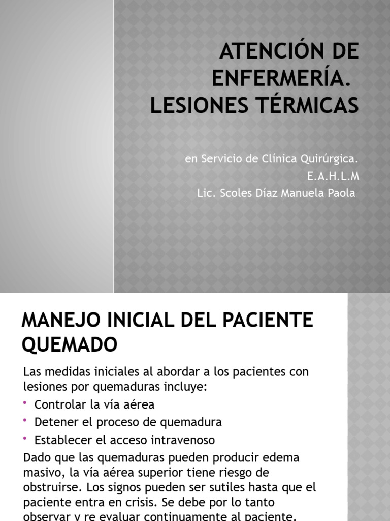 Atencion en Lesiones Termicas | PDF | Quemar | Herida