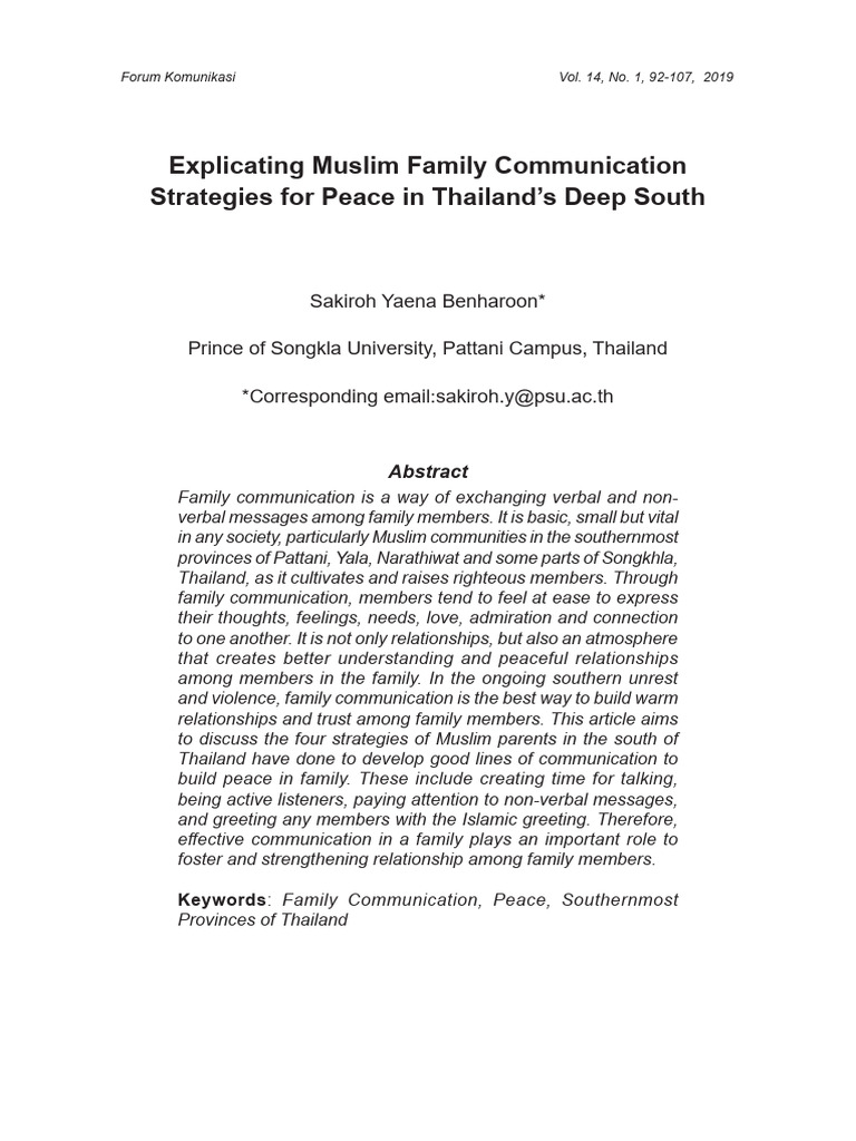 Explicating Muslim Family Communication | PDF | Nonverbal Communication ...