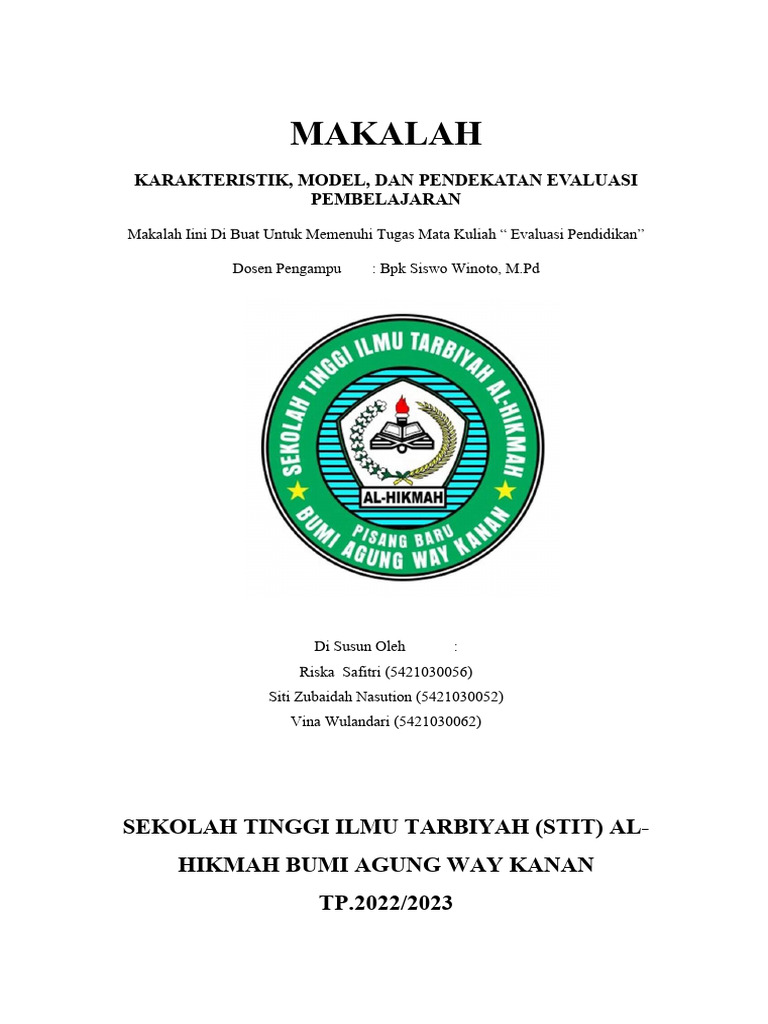 Makalah Evaluasi Pendidikan | PDF