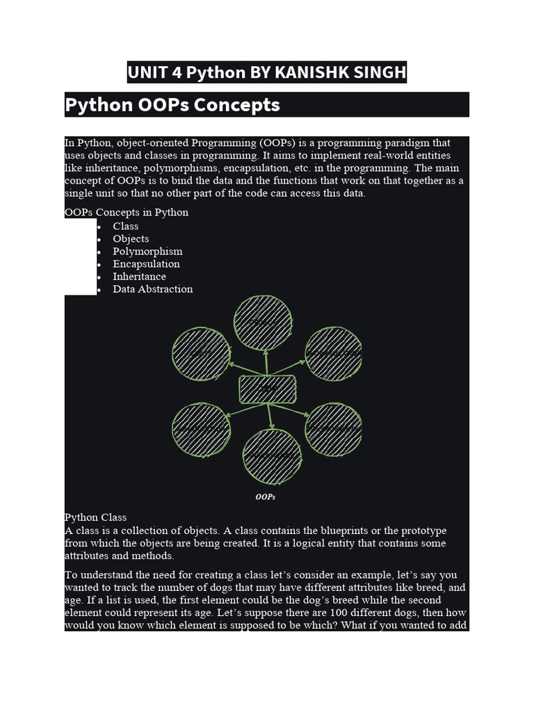 Unit 4 Python L | PDF | Class (Computer Programming) | Inheritance ...