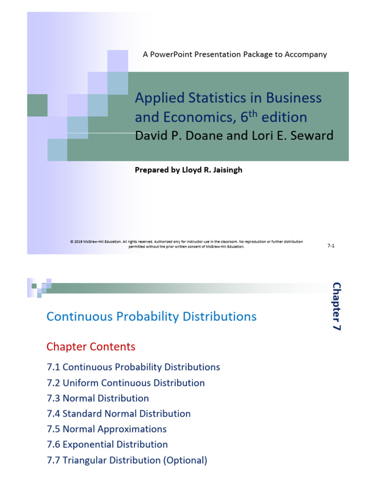 CH 07 | PDF | Probability Distribution | Poisson Distribution