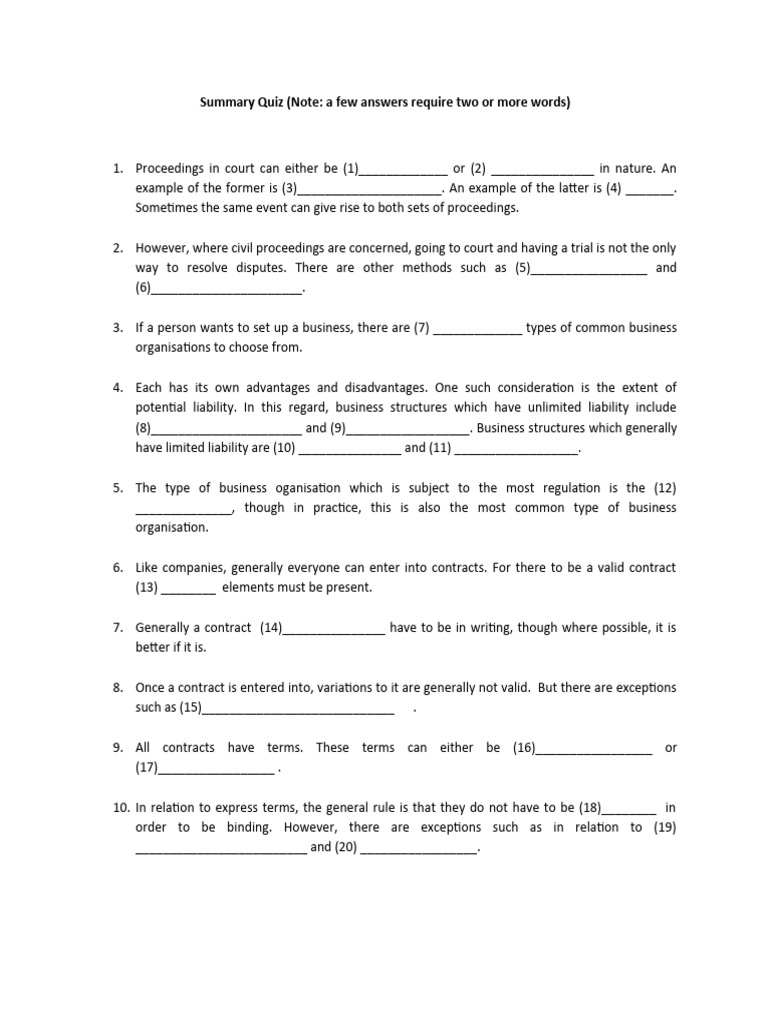 BSP Summary Quiz | Download Free PDF | Legal Liability | Tort