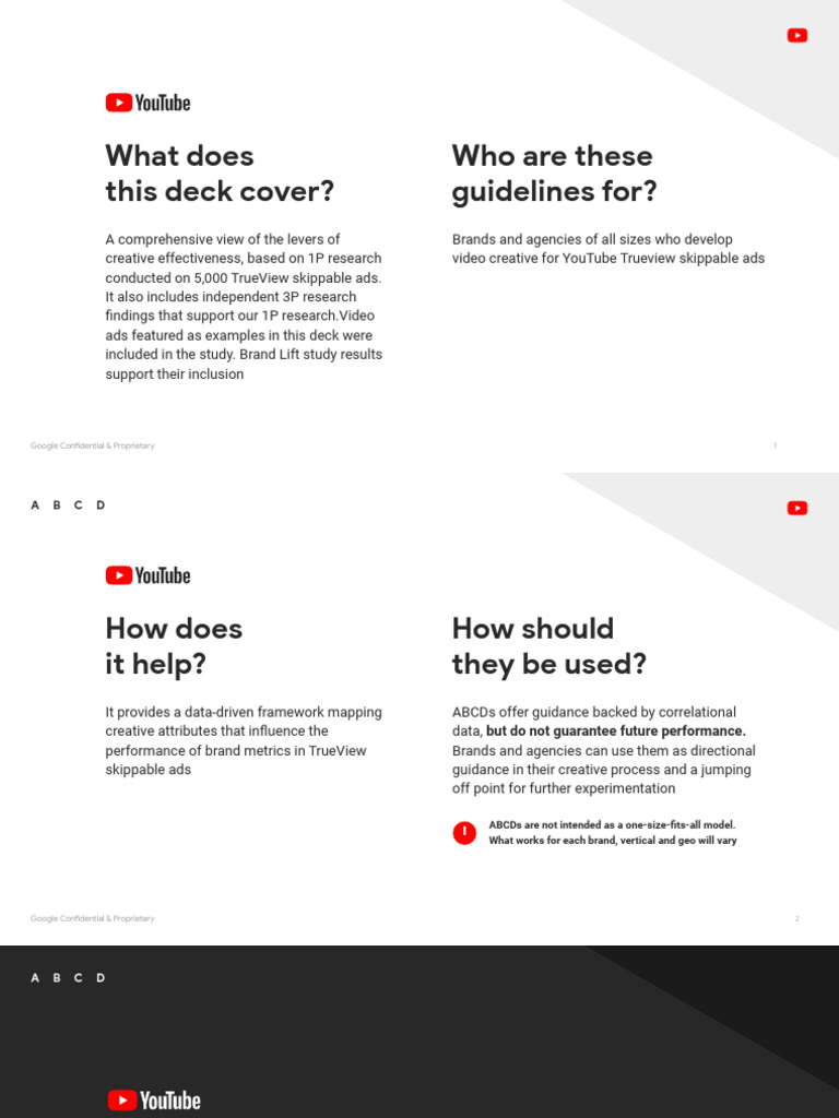 (NEW) ABCD 2.0 of Effective Creative For YouTube | PDF