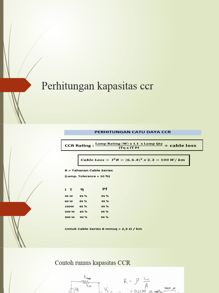 Perhitungan Kapasitas CCR | PDF