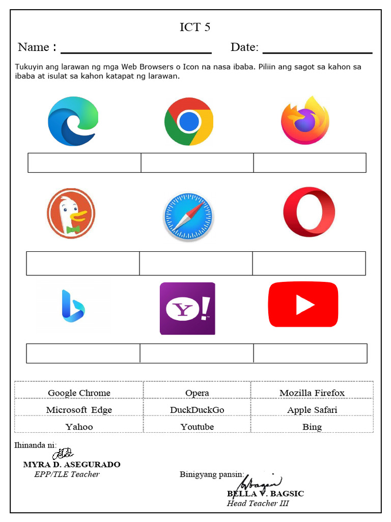 ICT Worksheet 1 | PDF