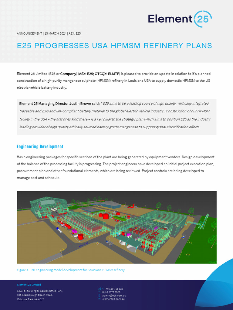 E25 Progresses USAHPMSMRefinery Plans | PDF | Electric Vehicle | Project Finance