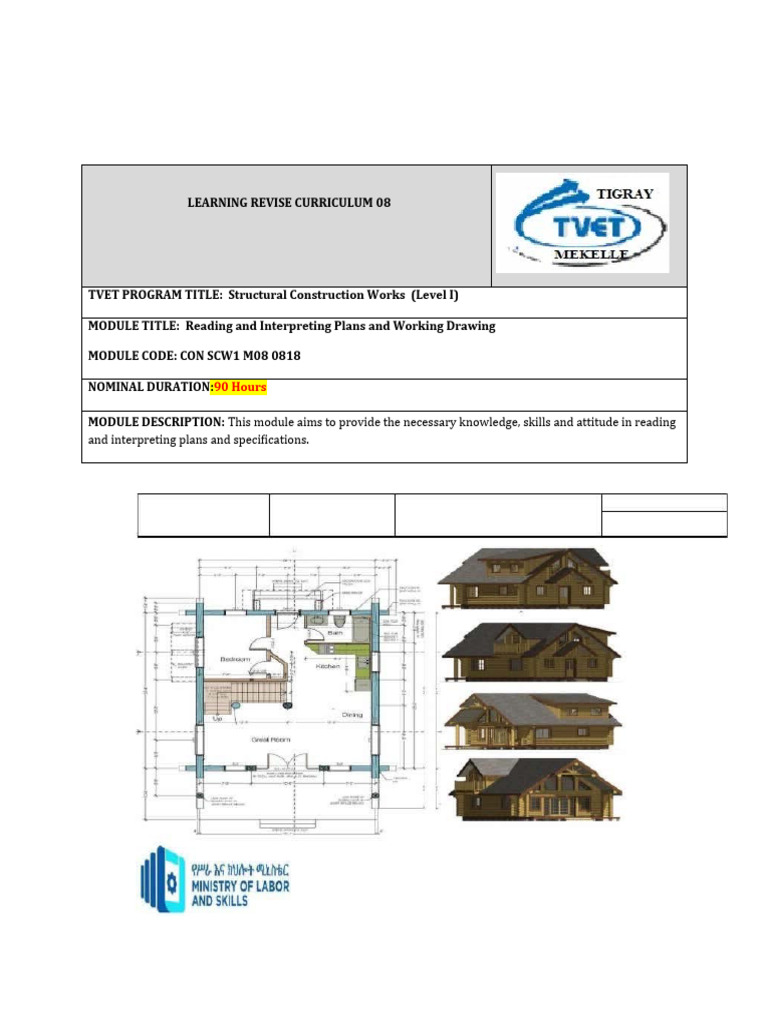 Introduction To Plan and Work Drawings Level 1 | PDF | Drawing ...