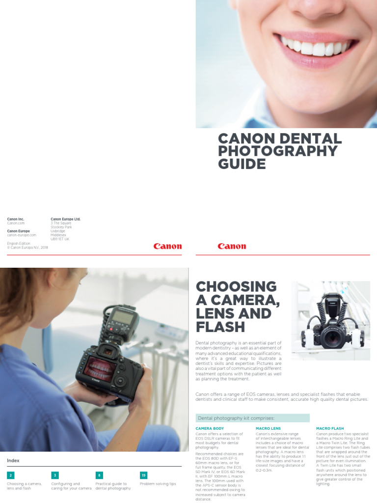 Canon Dental Photography Guide | PDF | Camera | Flash (Photography)