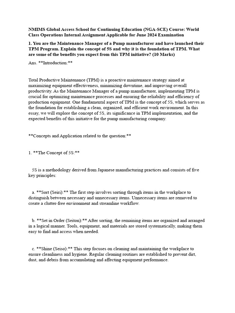 World Class Operations | Download Free PDF | Quality Management ...